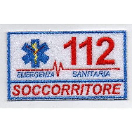 Patch Toppa Ricamata 112 Emergenza Sanitaria Soccorritore